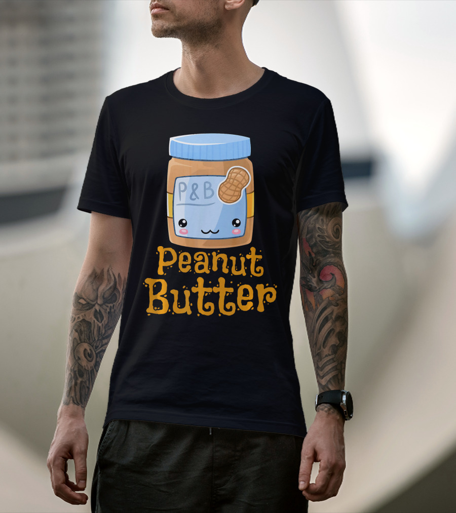 Kawaii Peanut Butter P&B Cute Face Jar T-Shirt