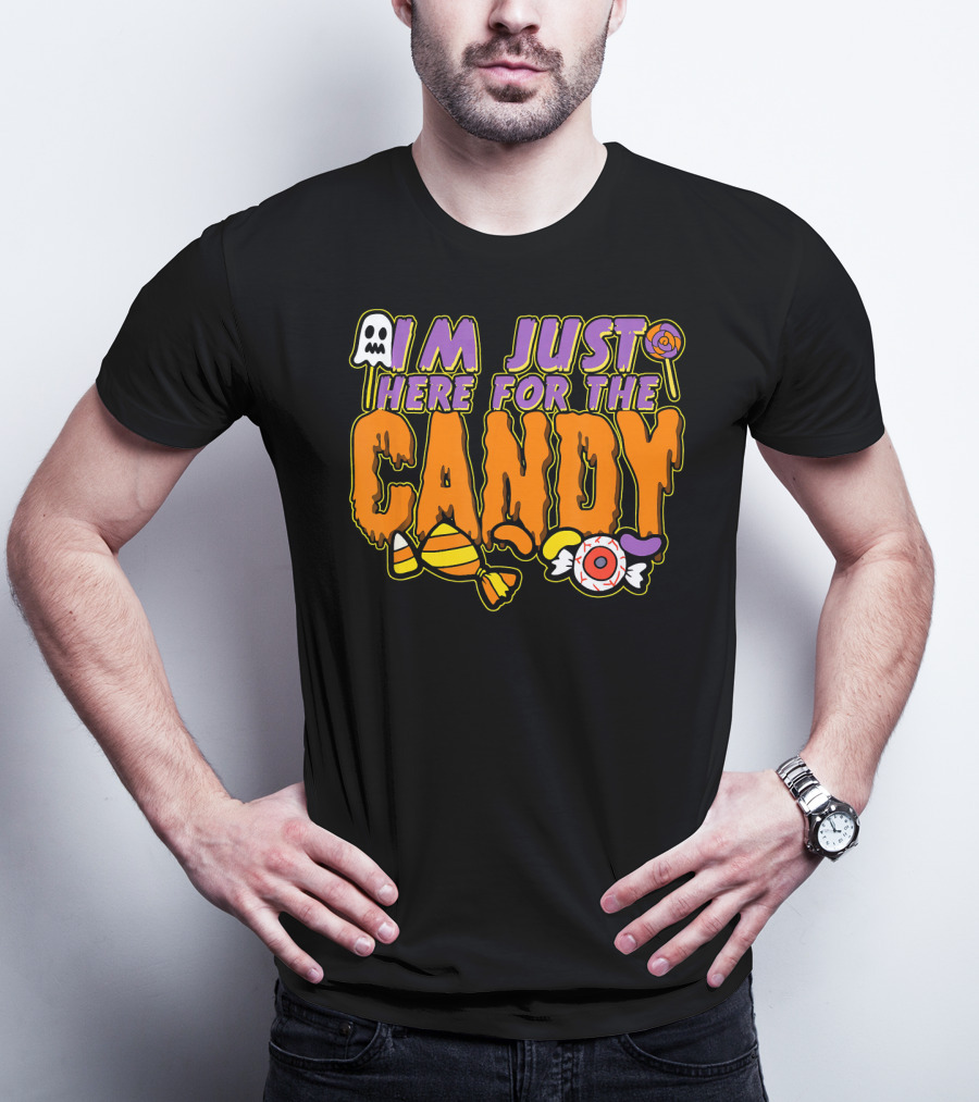 I'm Just Here For The Candy Halloween Costume Dress Kids Adults T-Shirt