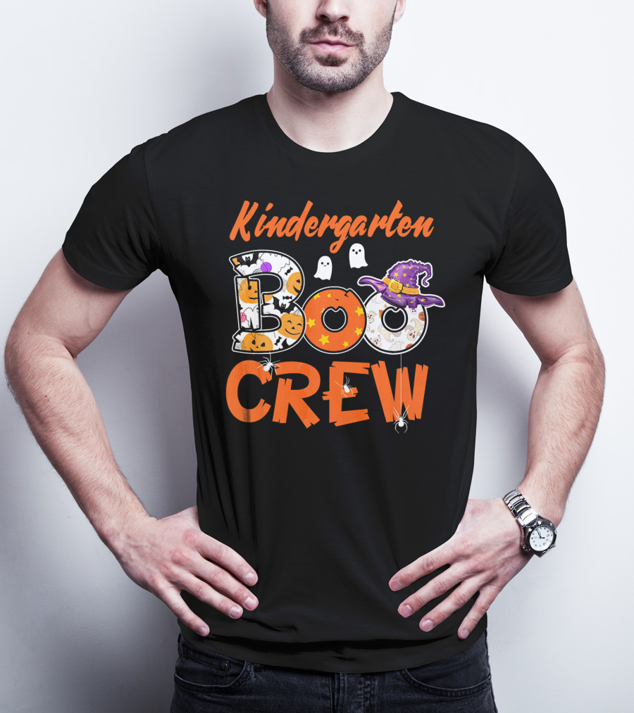Kindergarten Boo Crew Halloween Party Kids Teacher T-Shirt