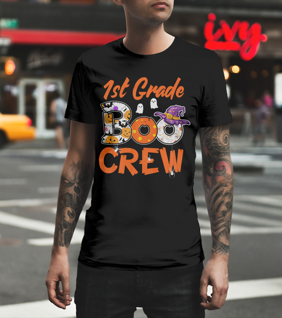 1st Grade Boo Crew Halloween Teacher Kids T-Shirt