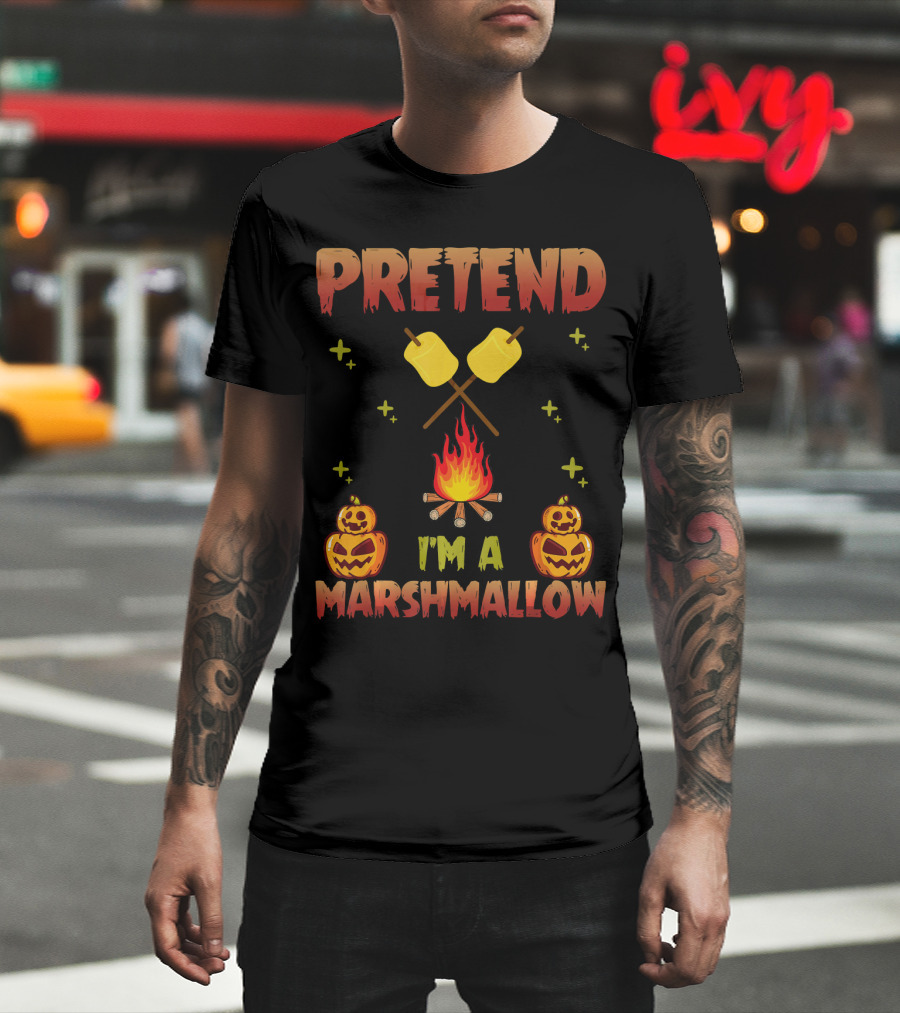 Pretend I'm A Marshmallow Halloween Campfire Jack-O'-Lanterns T-Shirt