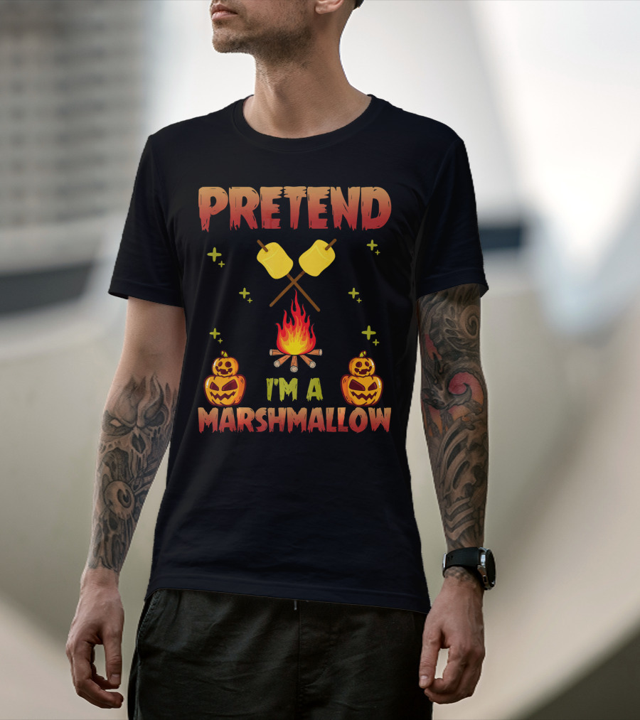Pretend I'm A Marshmallow Halloween Campfire Jack-O'-Lanterns T-Shirt