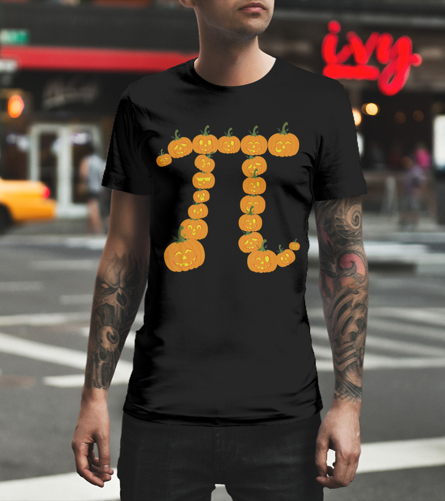 Halloween Pumpkin Pi Symbol Math Fun T-Shirt