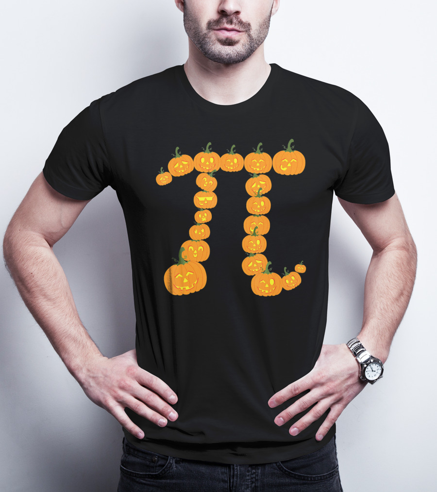 Halloween Pumpkin Pi Symbol Math Fun T-Shirt