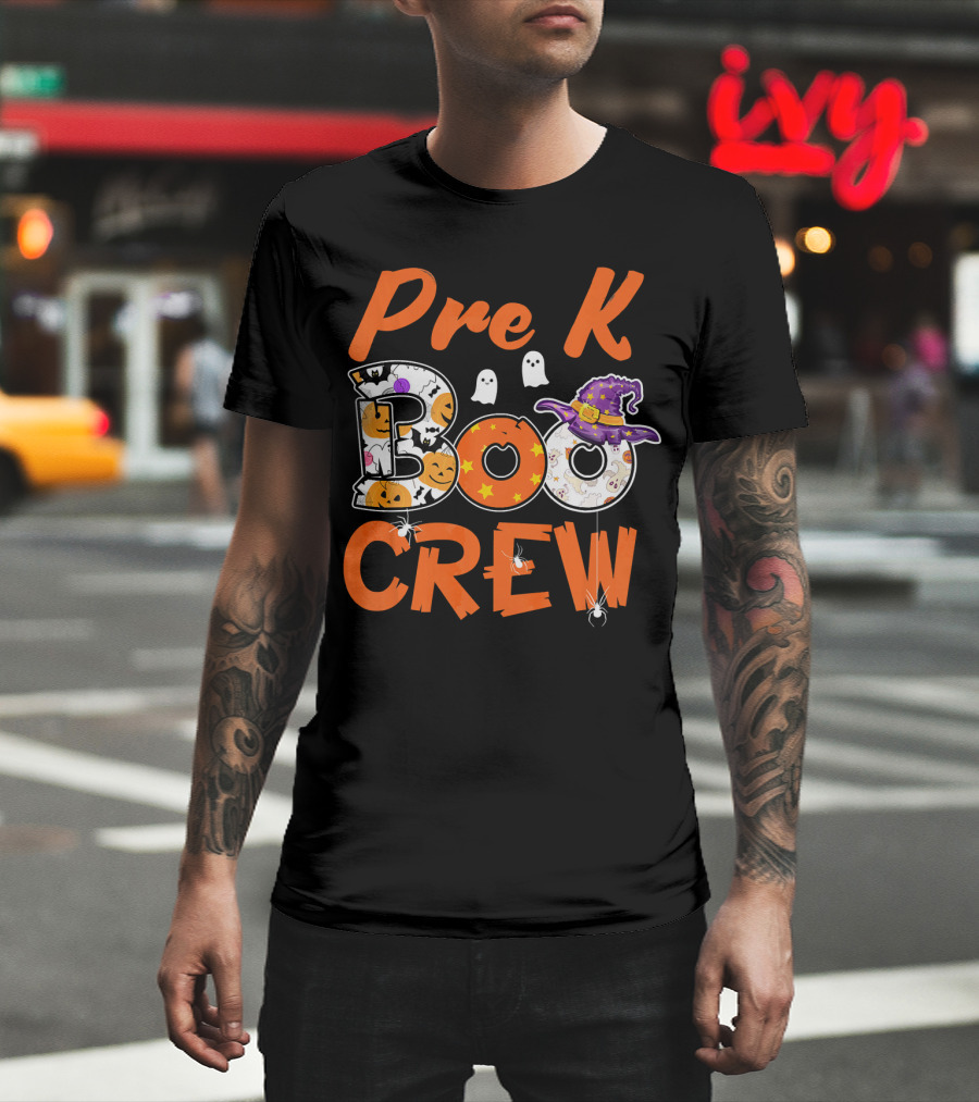 Pre K Boo Crew Teacher Kids Halloween T-Shirt