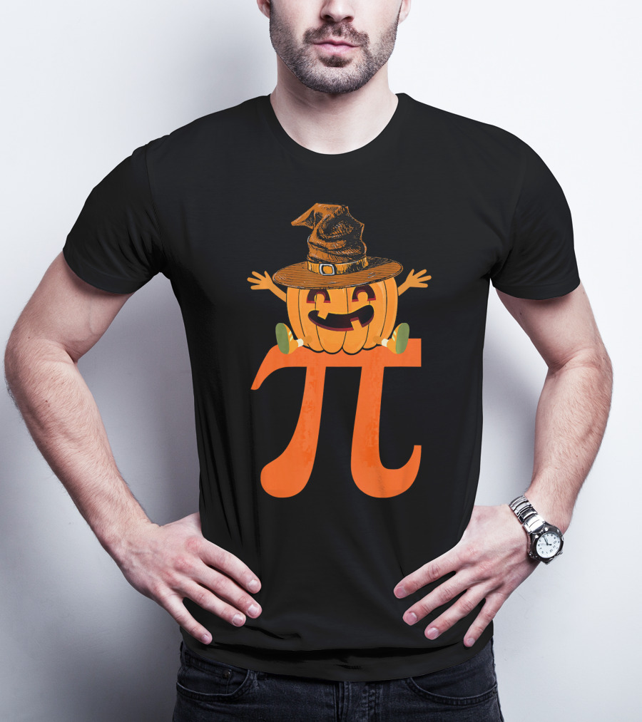Halloween Pumpkin Witch Sitting On Pi T-Shirt