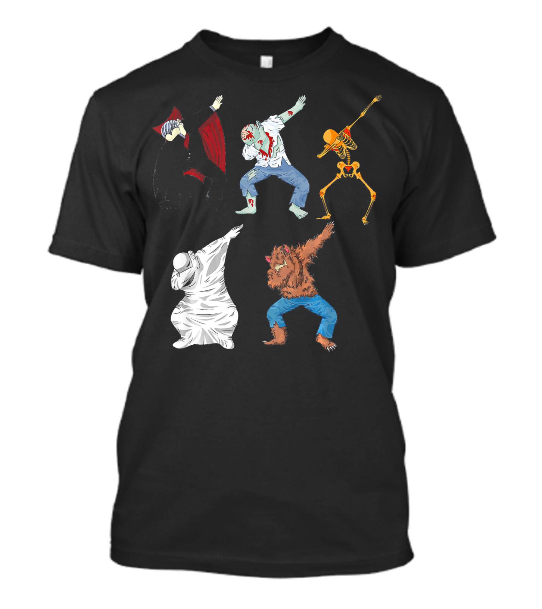 Halloween Monster Mash Dab Dance Party Featuring Vampire Zombie Skeleton Ghost Werewolf T-Shirt