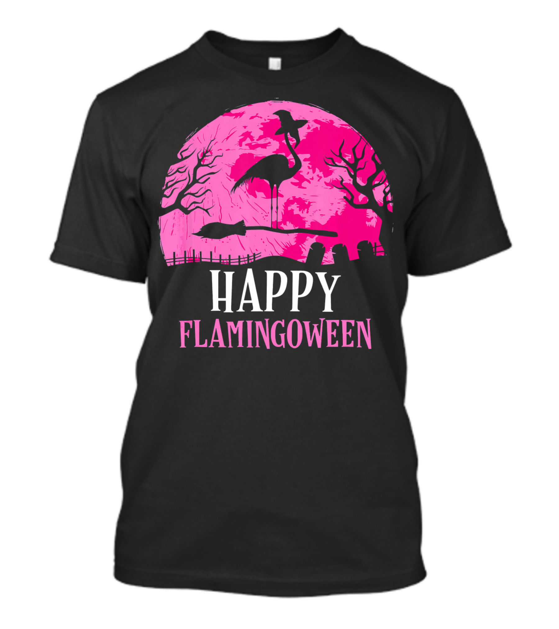 Happy Flamingoween Flamingo Witch T-Shirt
