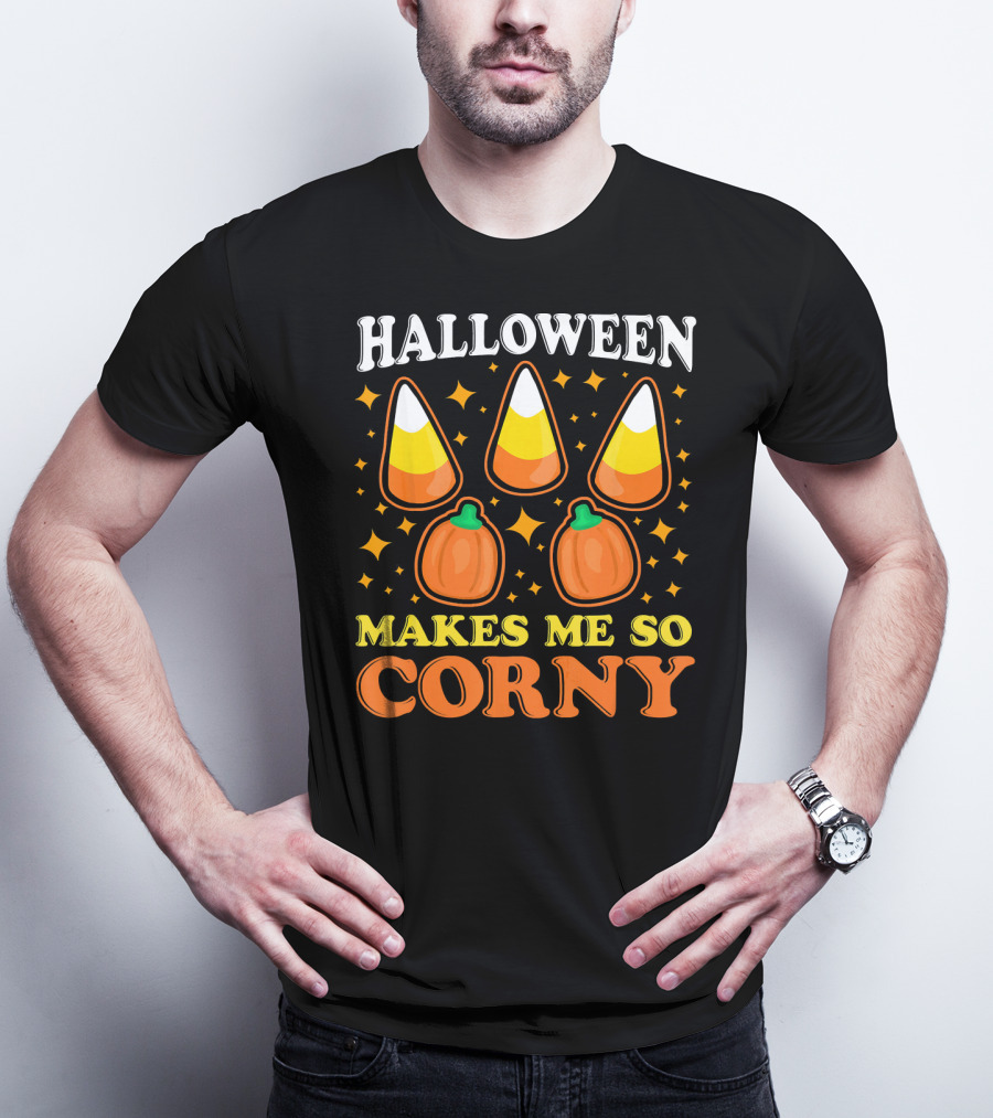 Halloween Makes Me So Corny With Candy Corn And Pumpkins T-Shirt