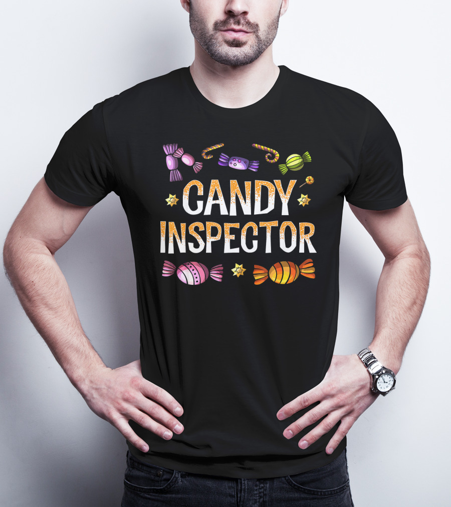 Candy Inspector Colorful Wrapped Sweets Fun Halloween T-Shirt