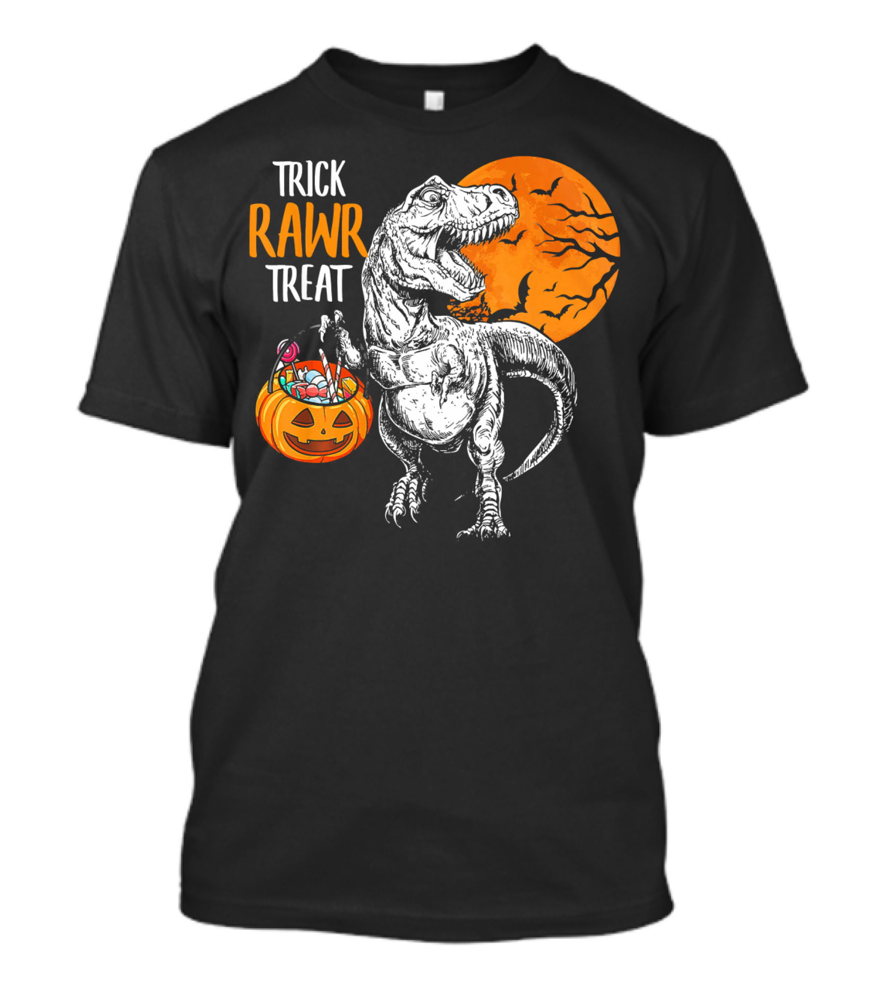 Trick Rawr Treat Dinosaur Rex Pumpkin Moon T-Shirt