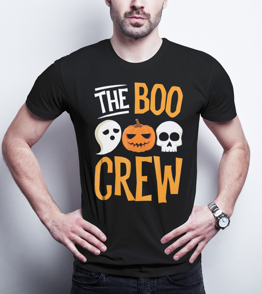 The Boo Crew Ghost Pumpkin Skull Halloween T-Shirt