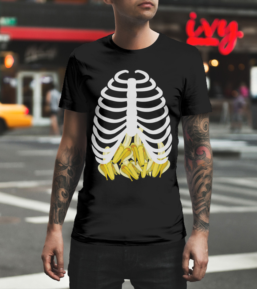 Halloween Rib Cage Banana Costume Adult Youth Kids T-Shirt