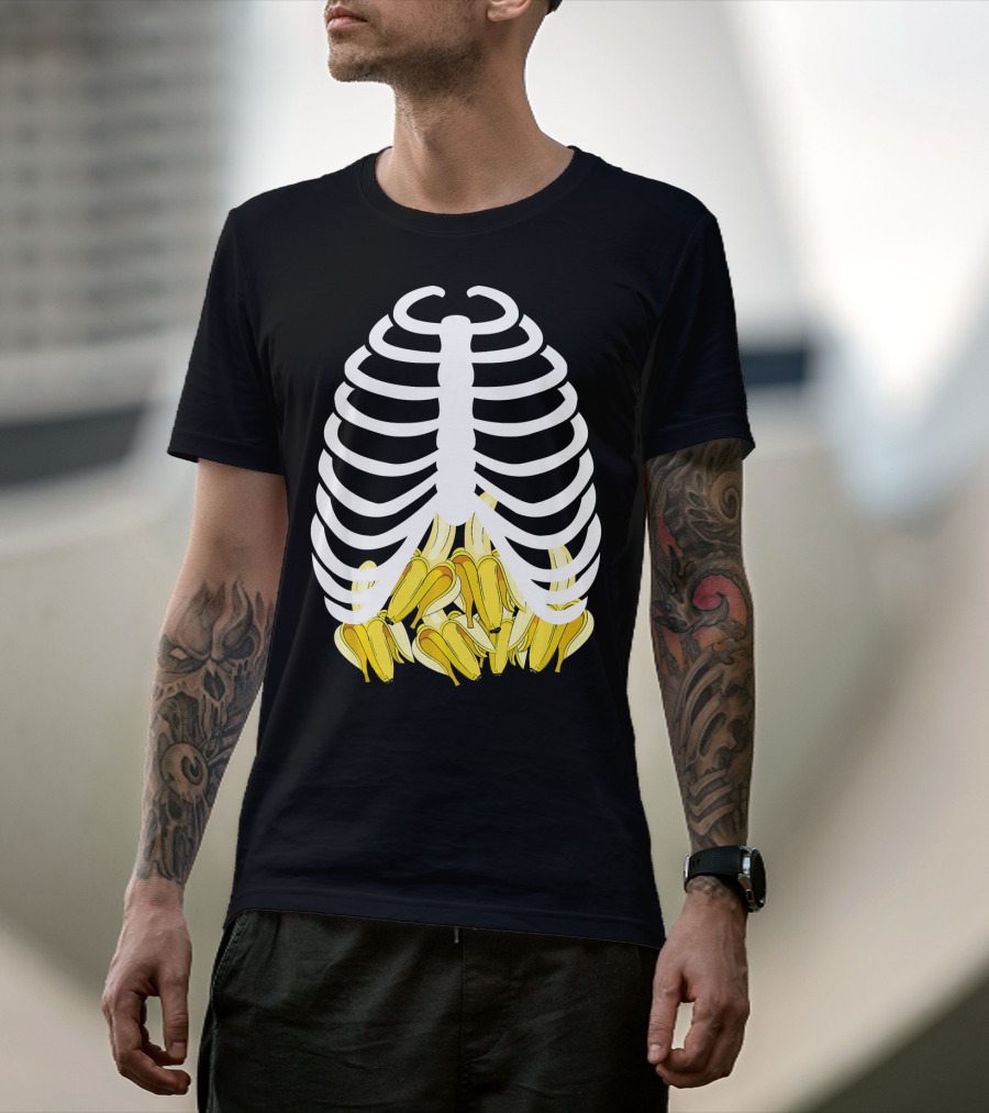 Halloween Rib Cage Banana Costume Adult Youth Kids T-Shirt