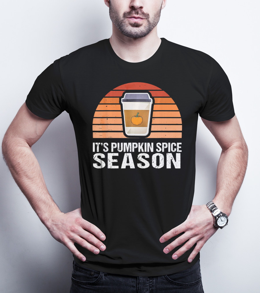 It's Pumpkin Spice Season Vintage Sunset Coffee Cup T-Shirt