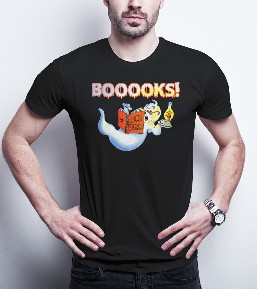 Halloween Ghost Booooks Ghost Stories Lamp Book Lover T-Shirt