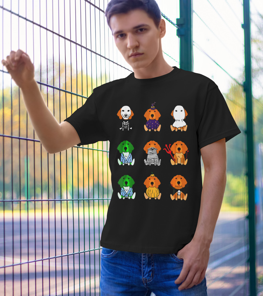 Irish Setter Halloween Costumes Skeleton Mummy Ghost Devil Pumpkin Wizard Green Monster T-Shirt