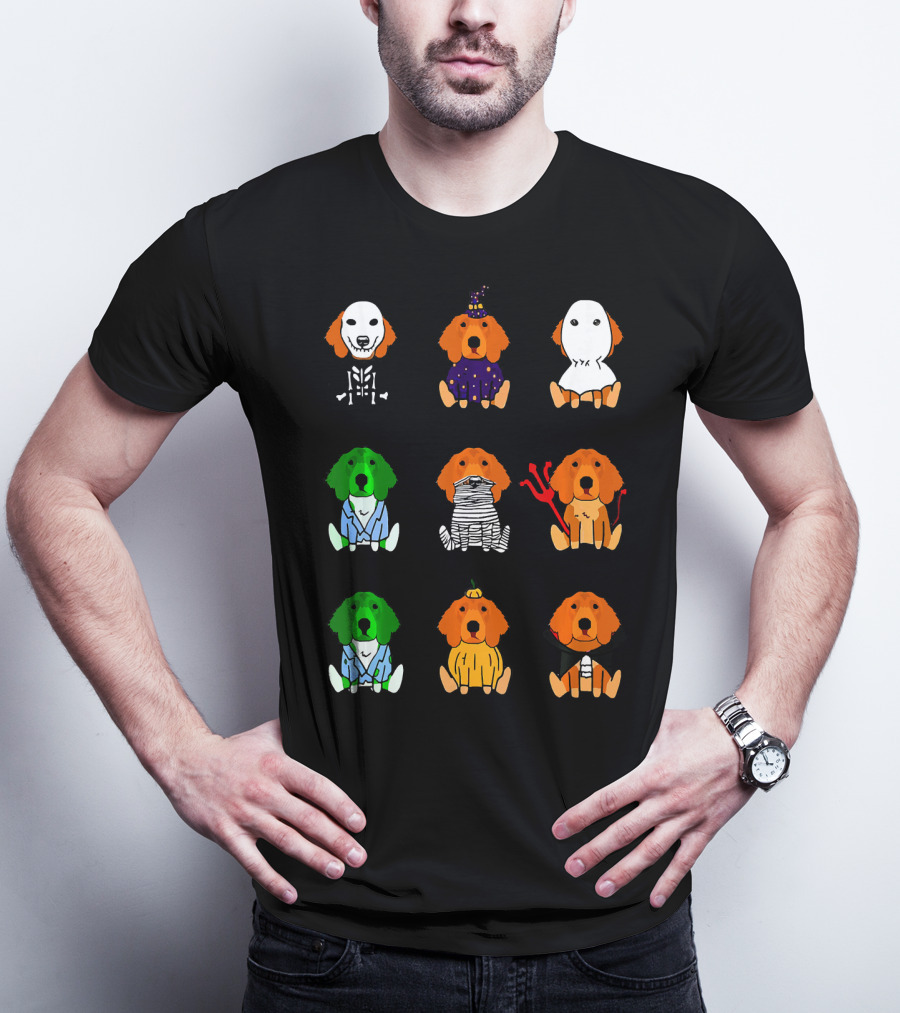 Irish Setter Halloween Costumes Skeleton Mummy Ghost Devil Pumpkin Wizard Green Monster T-Shirt
