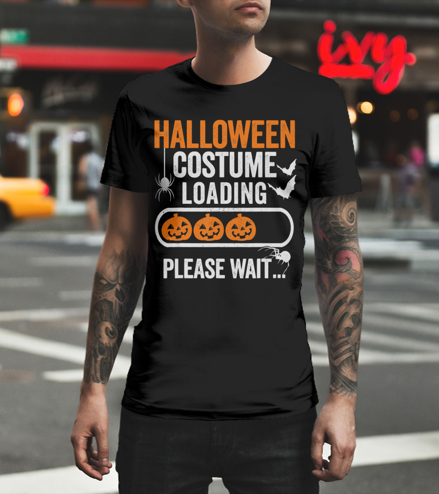 Halloween Costume Loading Please Wait Pumpkin Gamer T-Shirt