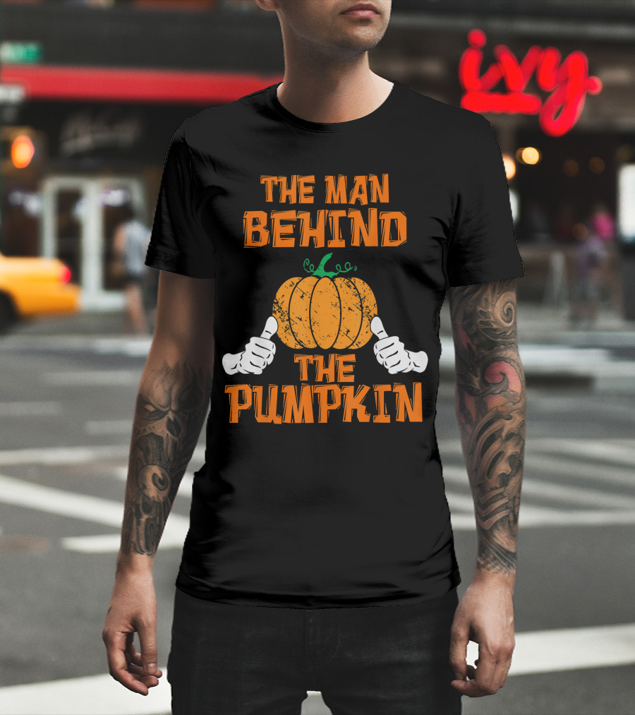 The Man Behind The Pumpkin Halloween Pregnancy Reveal T-Shirt
