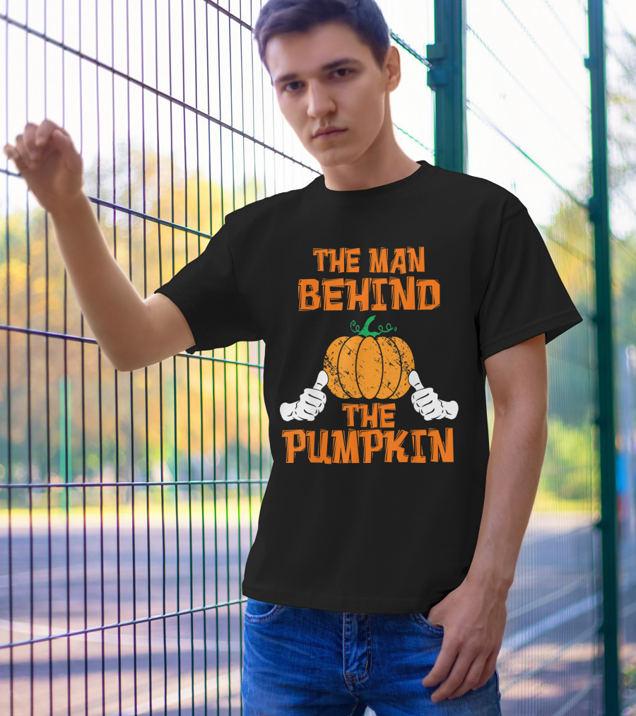 The Man Behind The Pumpkin Halloween Pregnancy Reveal T-Shirt