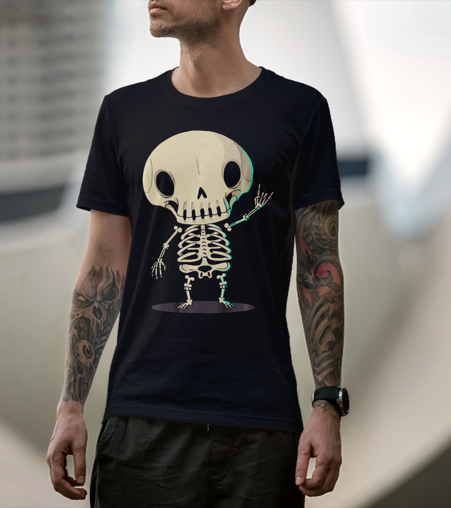 SKELETON Halloween Costume Rib Cute Skull Bones T-Shirt