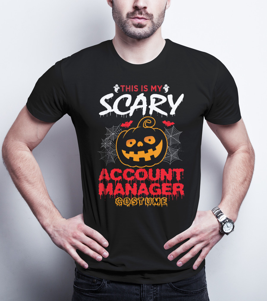 This Is My Scary Account Manager Costume With Jack-O'-Lantern Ghosts And Spiderwebs T-Shirt