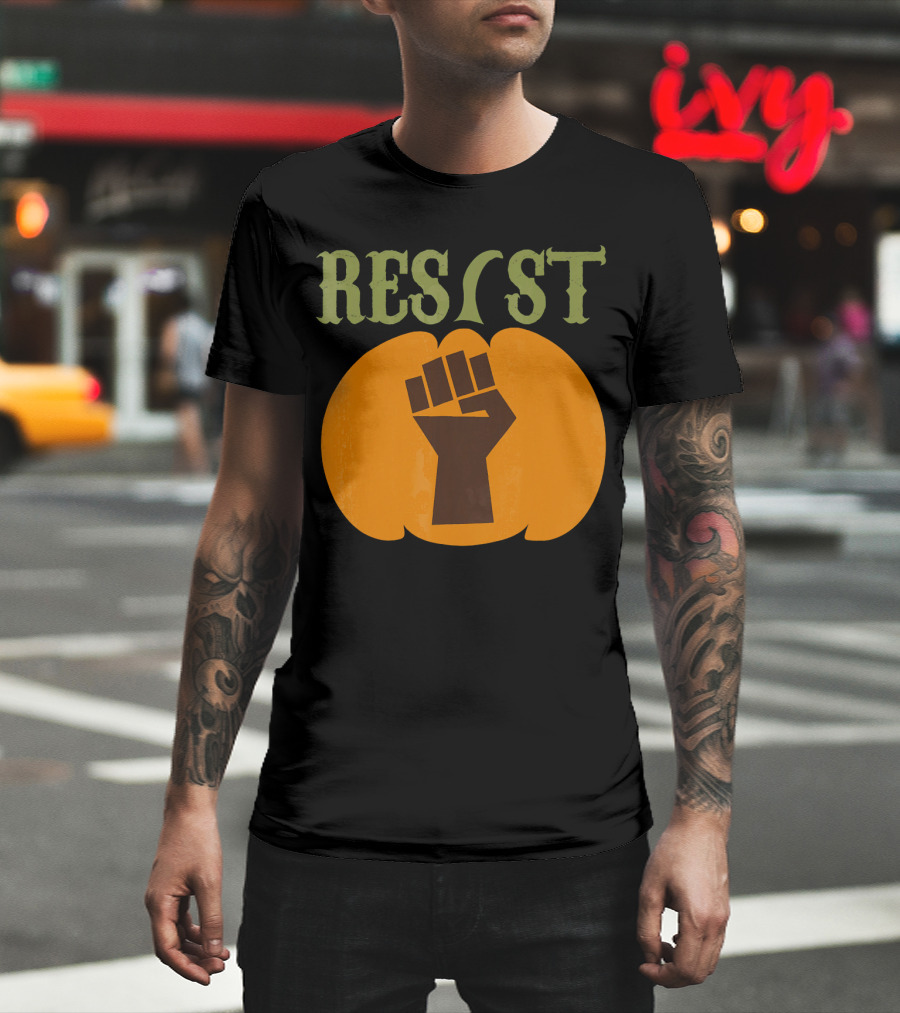 Resist Halloween Pumpkin Fist Political T-Shirt
