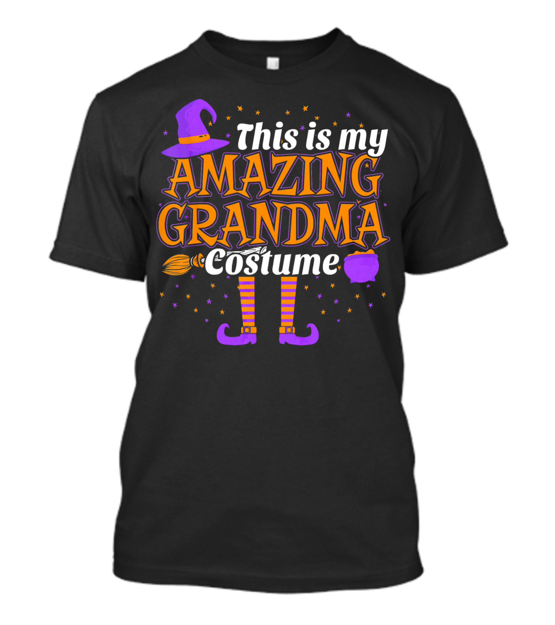 This Is My Amazing Grandma Costume Witch Hat Broom Cauldron Halloween T-Shirt