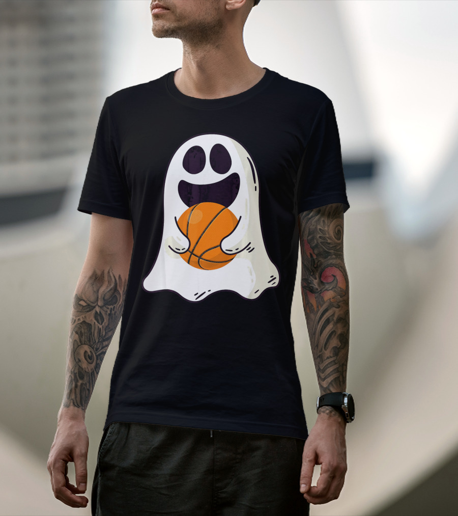 Ghost Basketball Halloween Spirit Dribble T-Shirt