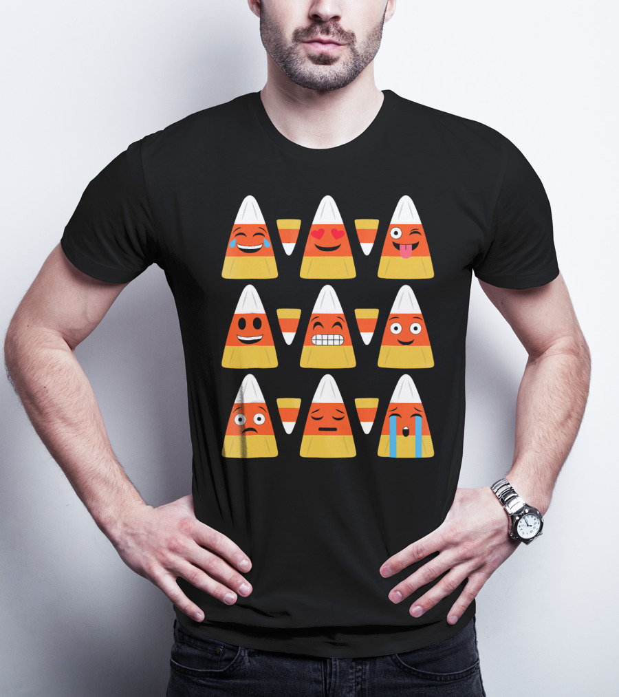 Candy Corn Emoji Collection Faces牌 T-Shirt