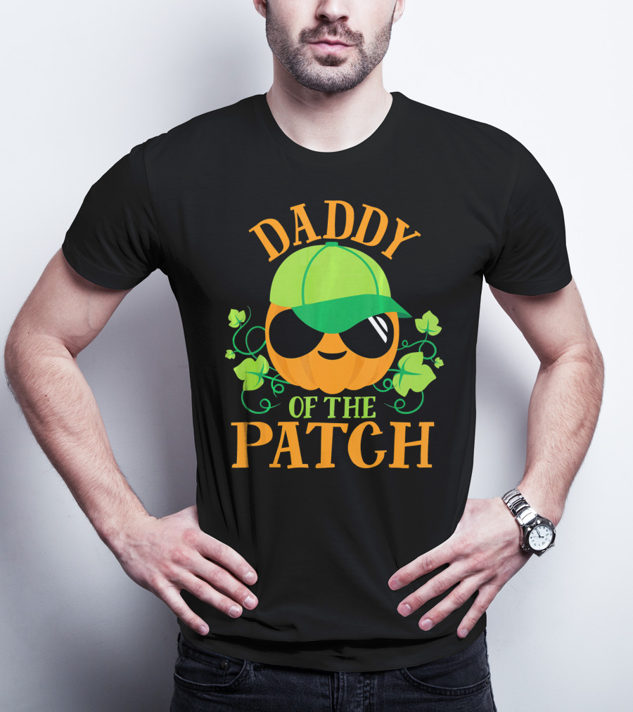DADDY PUMPKIN OF THE PATCH Green Cap Sunglasses Smiling Pumpkin With Vines T-Shirt