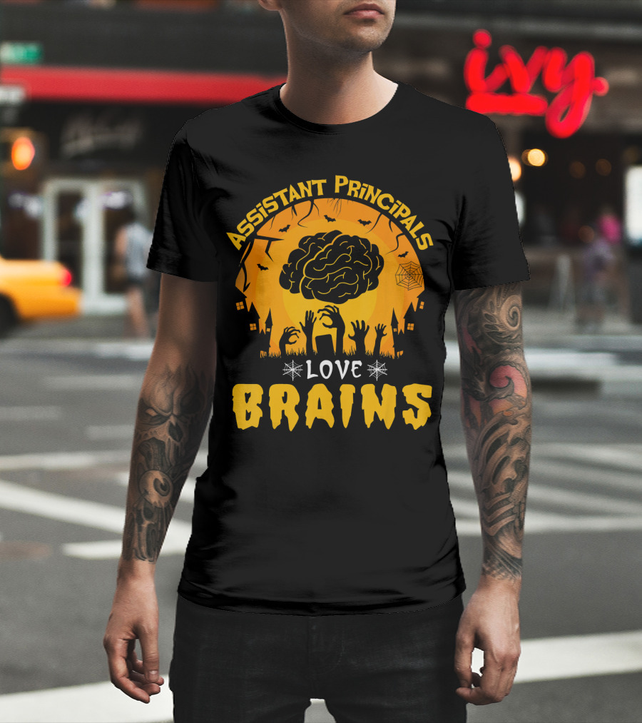 Assistant Principals Love Brains Halloween Zombie T-Shirt