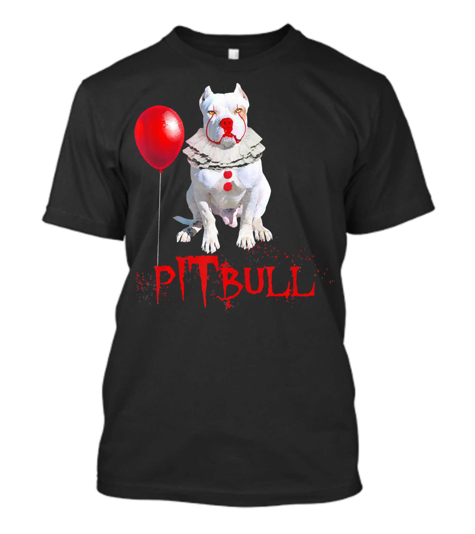 Pitbull IT Clown Balloon Halloween Day Horror T-Shirt