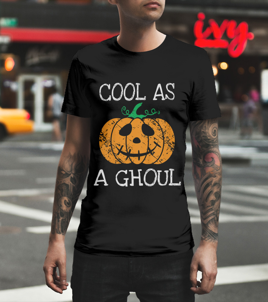 Cool As A Ghoul Kids Cute Pumpkin T-Shirt