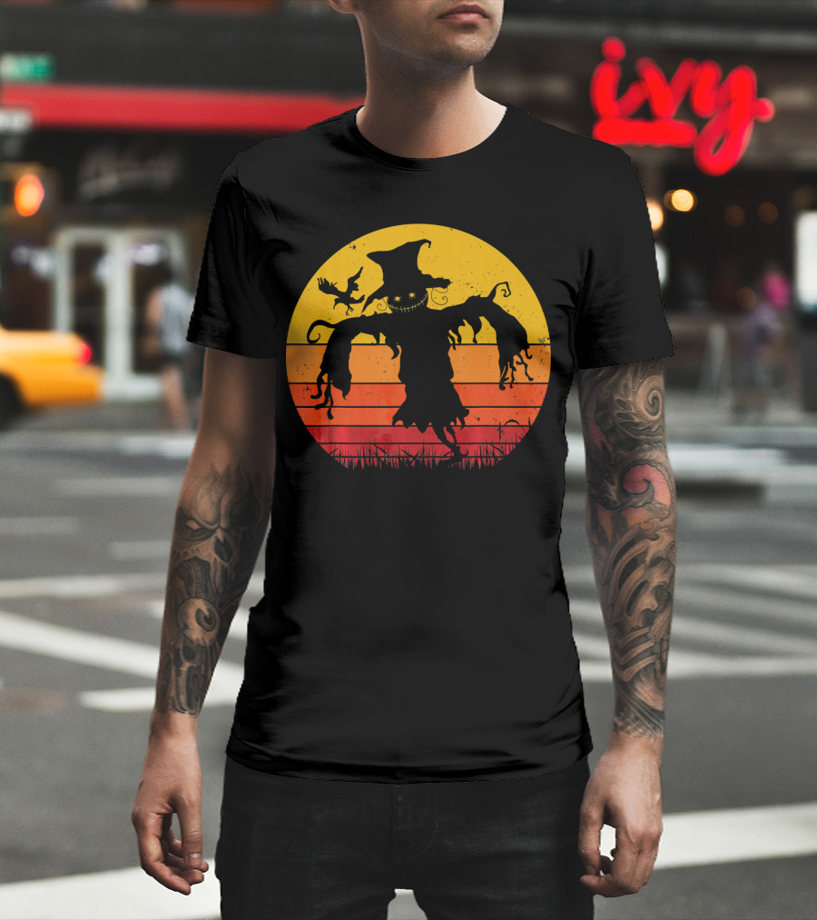 Vintage Scarecrow Retro Sunset T-Shirt
