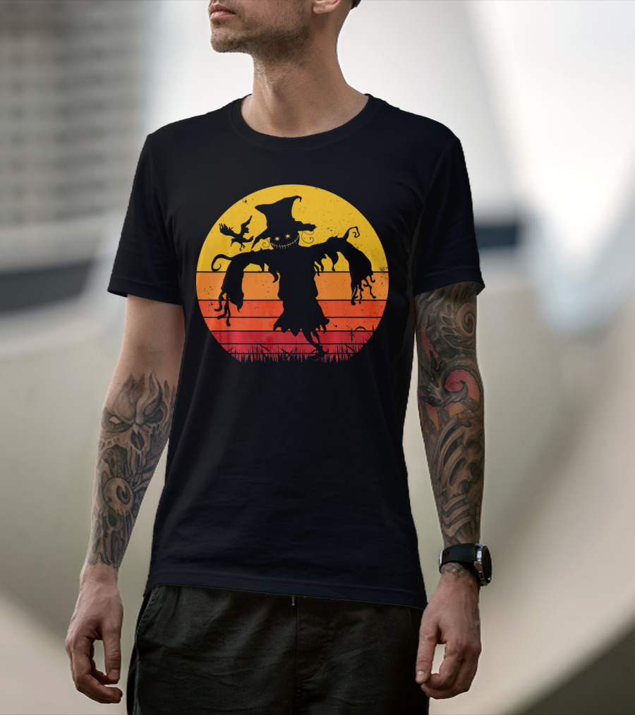 Vintage Scarecrow Retro Sunset T-Shirt