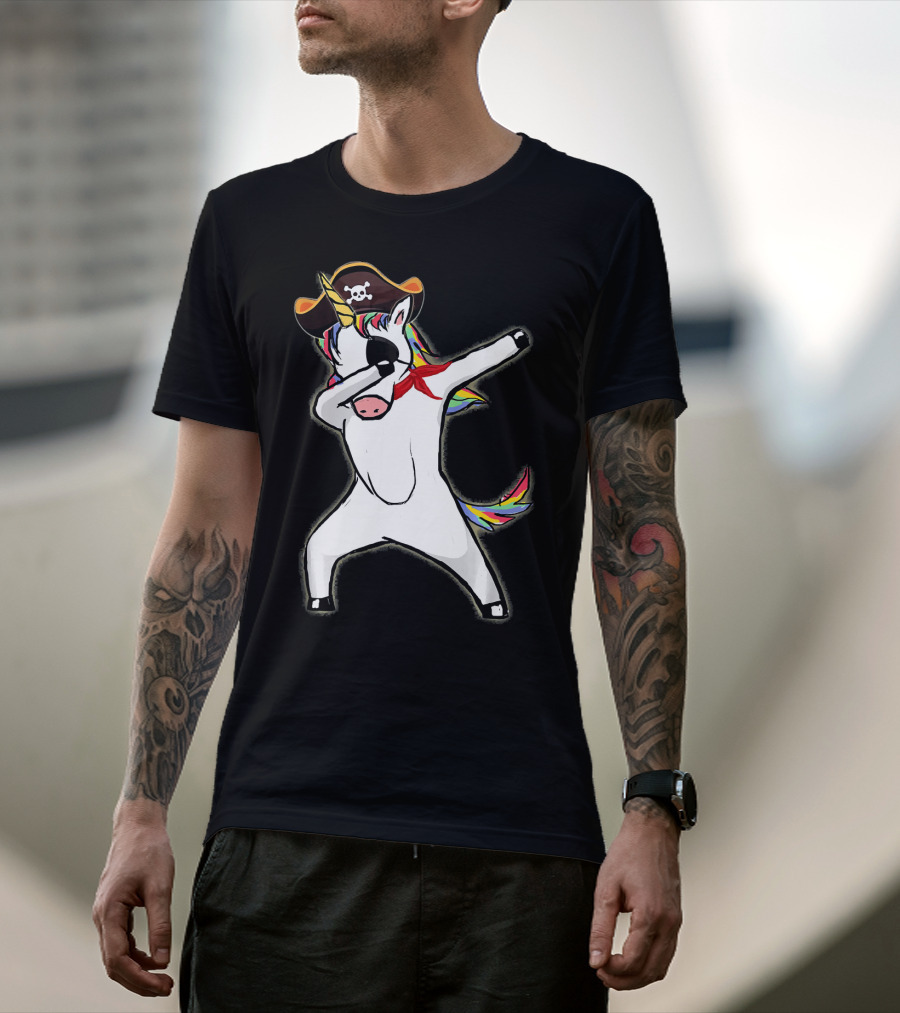 Funny Halloween Pirate Dab Unicorn T-Shirt