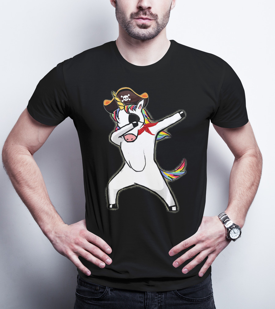 Funny Halloween Pirate Dab Unicorn T-Shirt