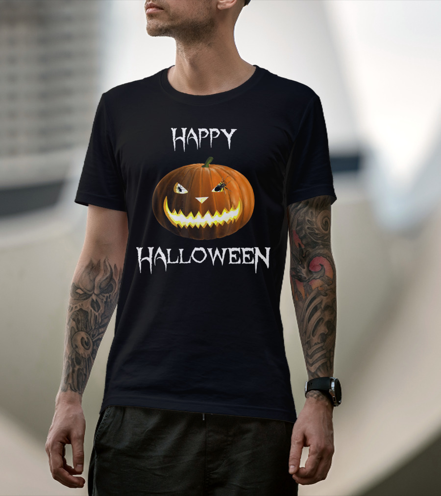 Happy Halloween Pumpkin And Spider Jack-O'-Lantern (D010 T-Shirt