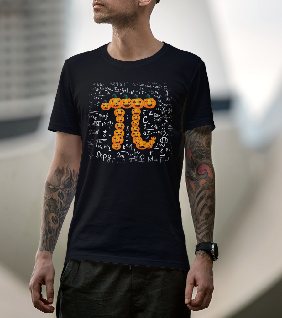 Pumpkin Pi Math Equation Symbols Halloween T-Shirt