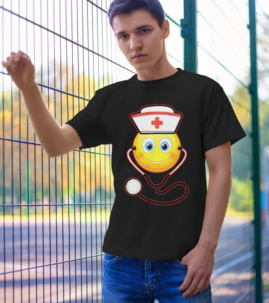 Smiley Nurse Stethoscope Halloween Girls T-Shirt
