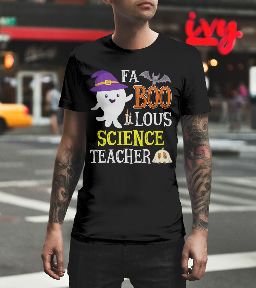 FaBOOlous Science Teacher Ghost Halloween T-Shirt