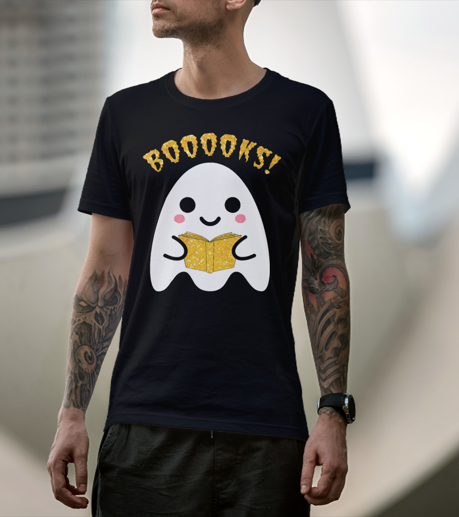 BOOOKS Ghost Reading Book Halloween Costume T-Shirt