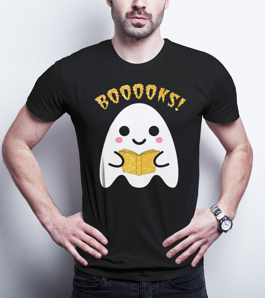 BOOOKS Ghost Reading Book Halloween Costume T-Shirt