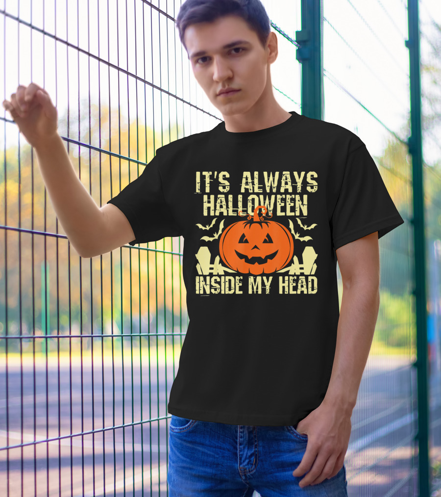 It's Always Halloween Inside My Head Pumpkin T-Shirt