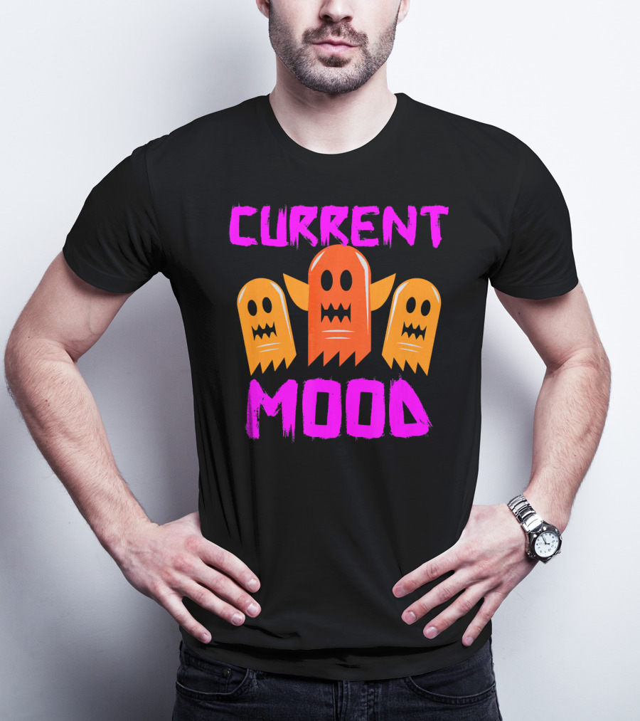 Halloween Current Mood Funny Ghouls Ghost Trio T-Shirt