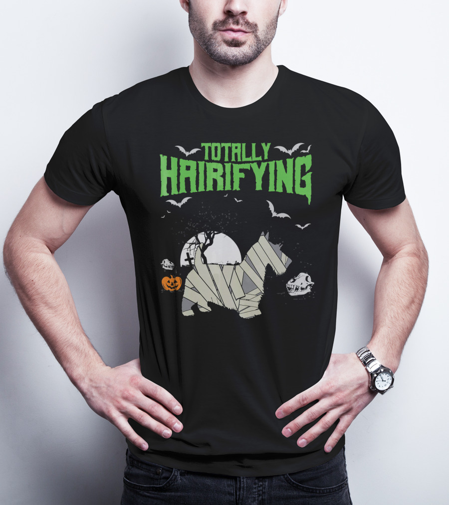 Totally Hairifying Frightening Mummy Sco Halloween Scene T-Shirt