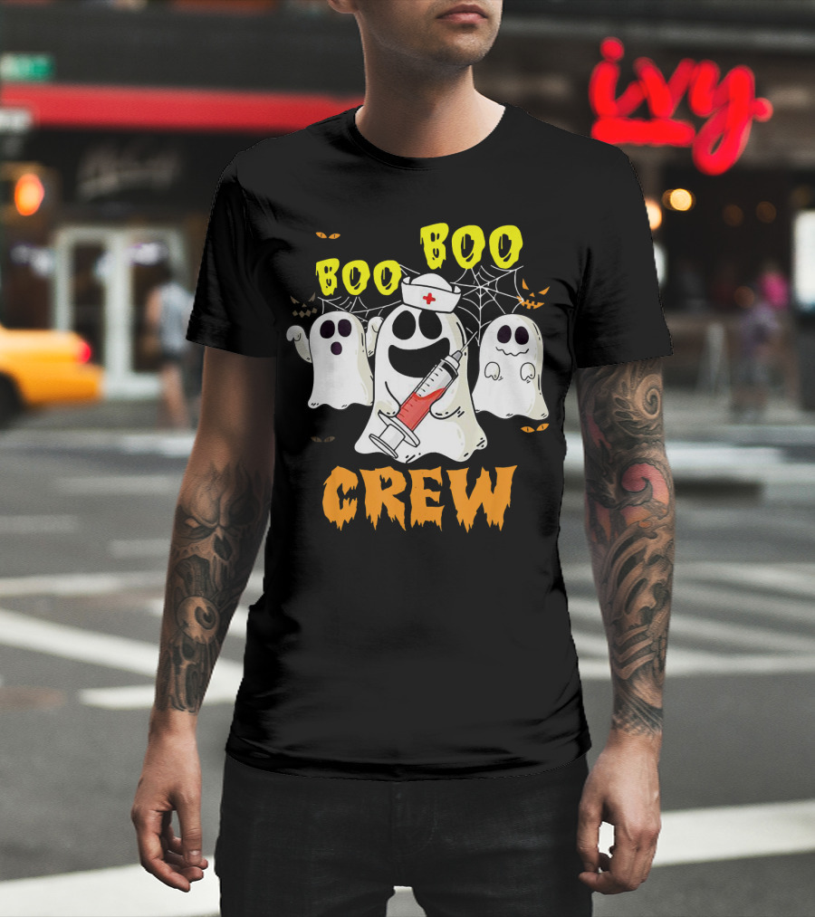 Boo Boo Ghost Nurse Crew Halloween Spooky Nurse Team T-Shirt