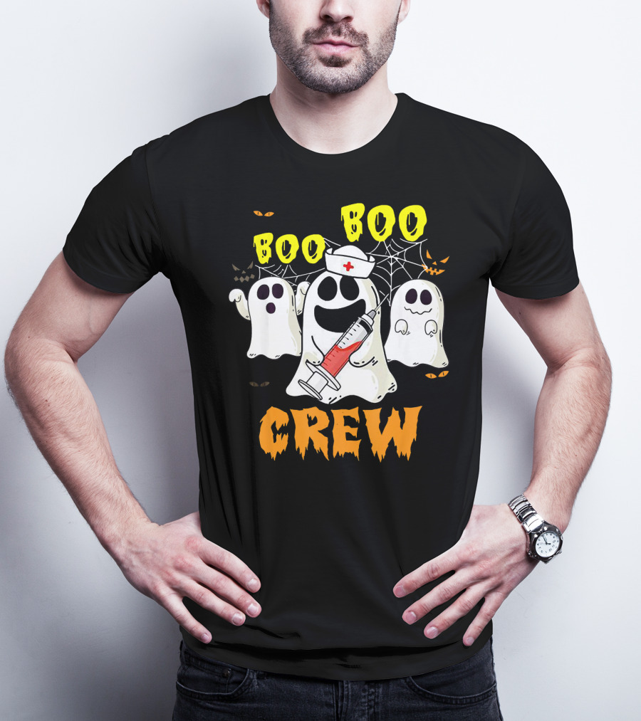 Boo Boo Ghost Nurse Crew Halloween Spooky Nurse Team T-Shirt